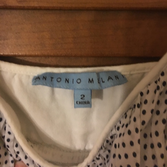 ANTONIO MELANI | Dresses | Antonio Milani Size 2 White Polka Dot Dress ...